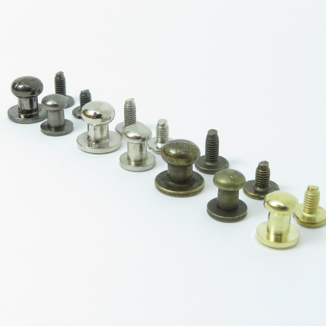 Screw Back Button Sam Browne Studs for Leathercraft, Screw Back Spike ...