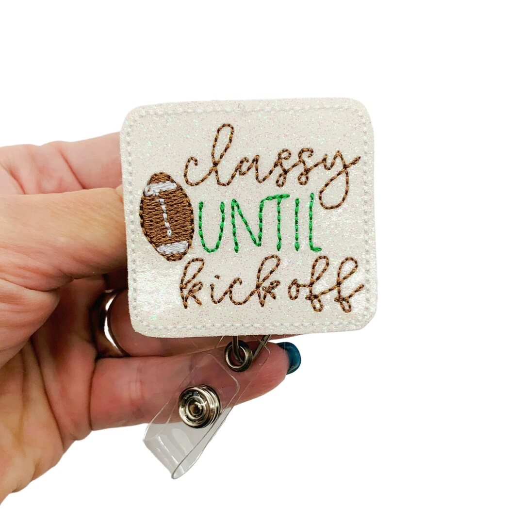 Football Badge Reel Football Season Gift, Football Badge Holder ...