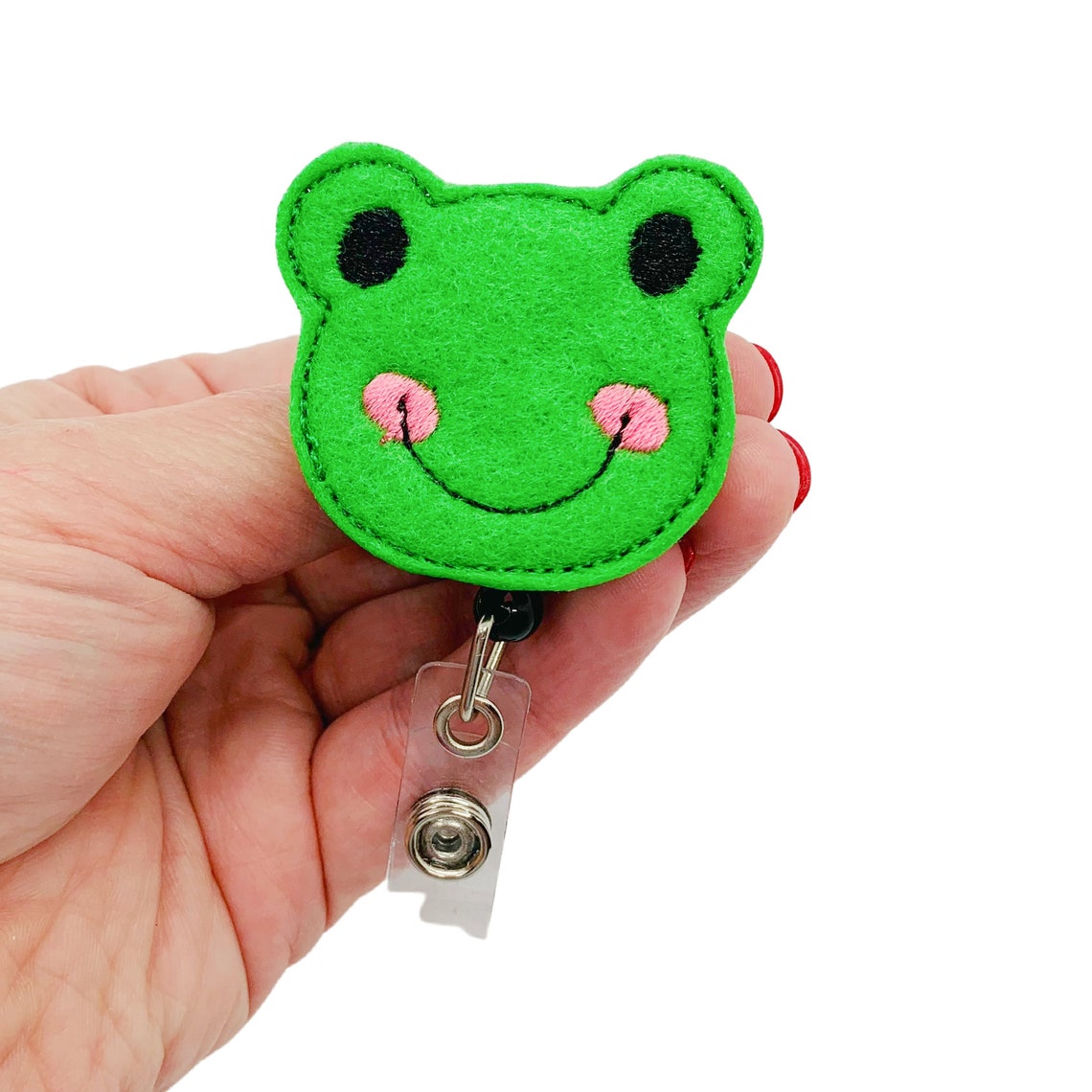 Frog Badge Reel Frog Badge Holder Frog Badge Clip Frog ID | Etsy
