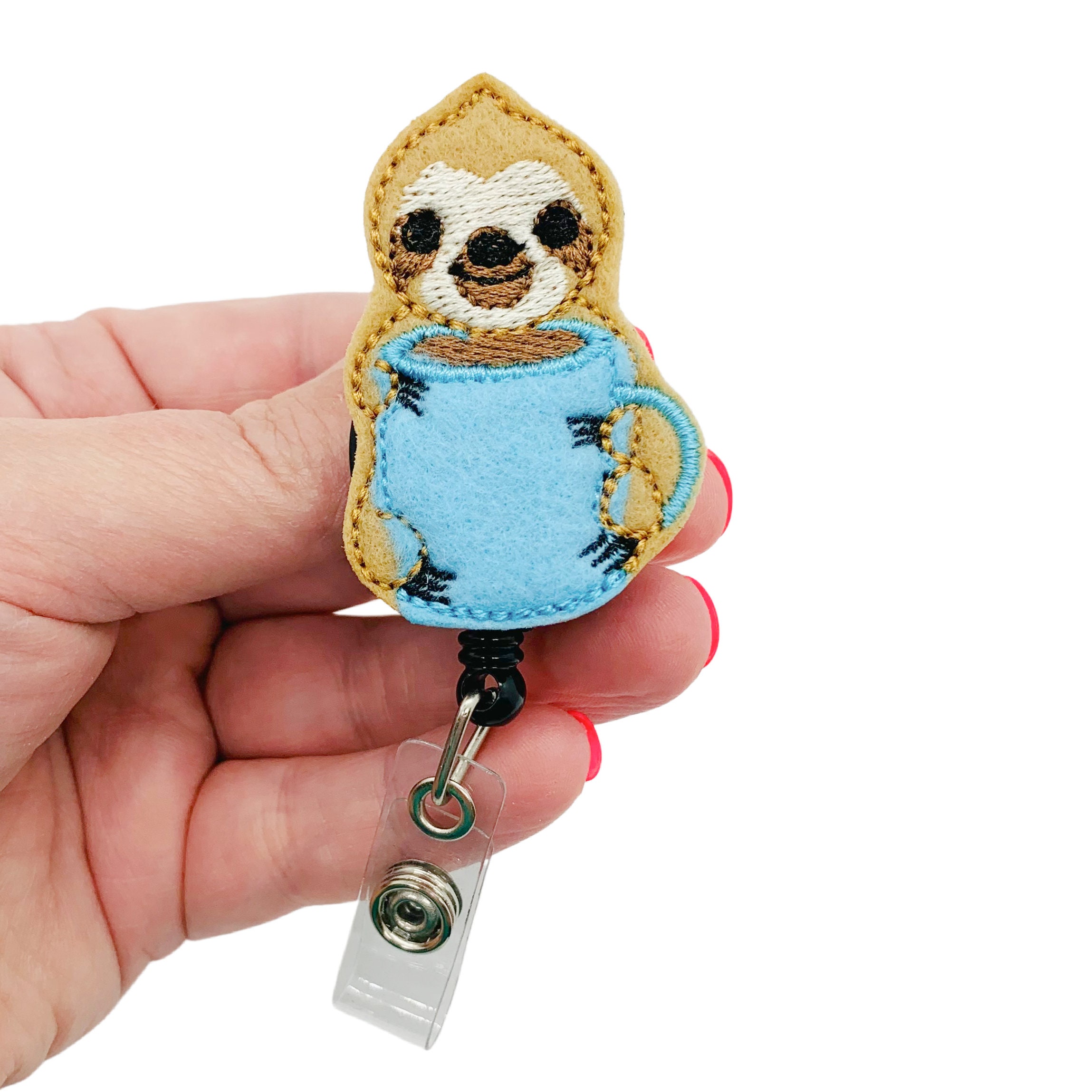 Sloth Badge Reel Sloth Lanyard Sloth Gifts Coffee Badge | Etsy
