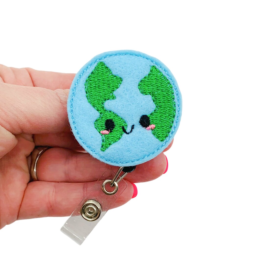 Earth Badge Reel, Earth Badge Holder, Earth Badge Clip, Earth Lanyard ...
