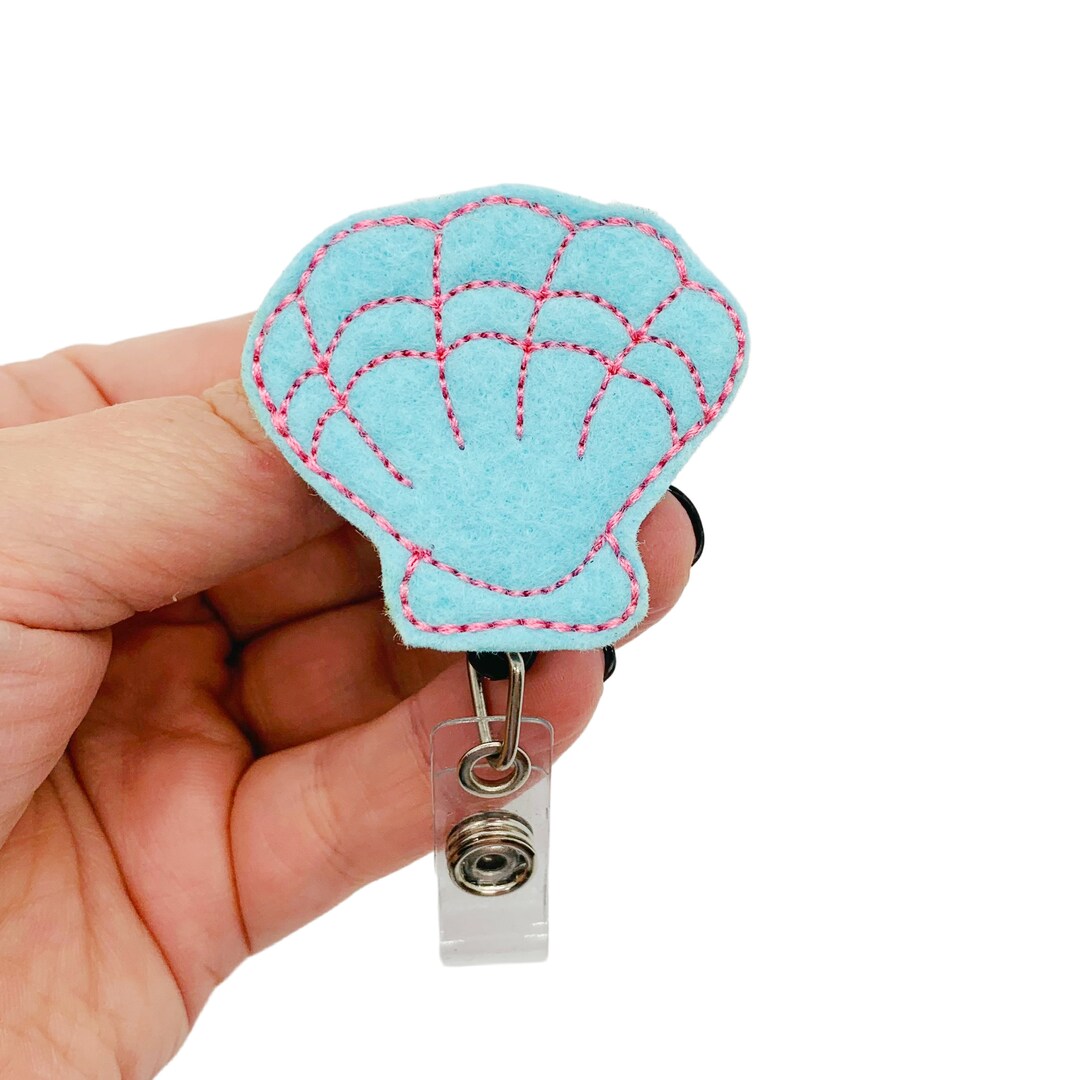 Seashell Badge Reel, Sea Shell Badge Reel, Beach Badge Reel, Beach ...