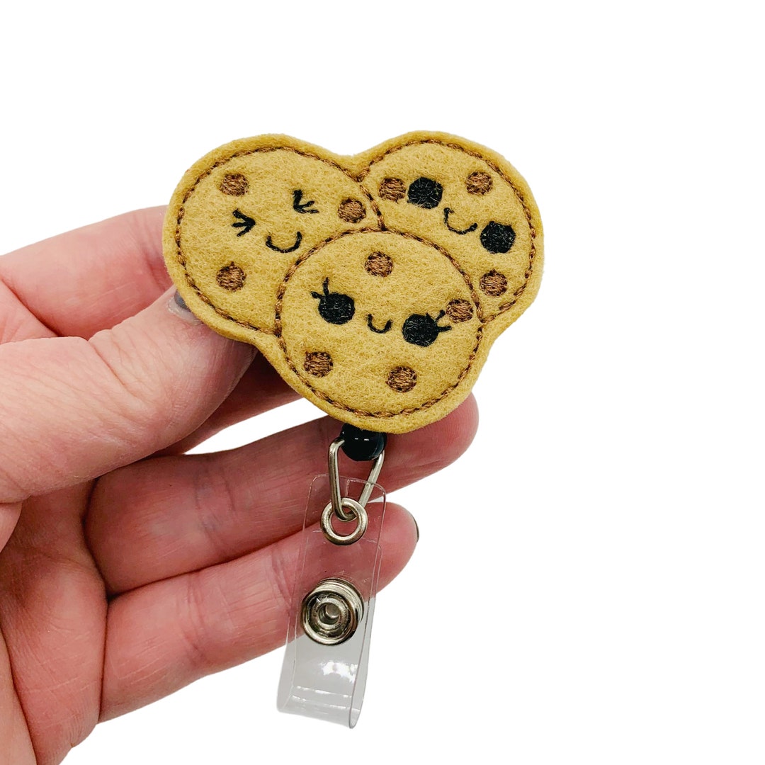 Chocolate Chip Cookie Badge Clip Retractable, Food Badge Reel, Nurse ...