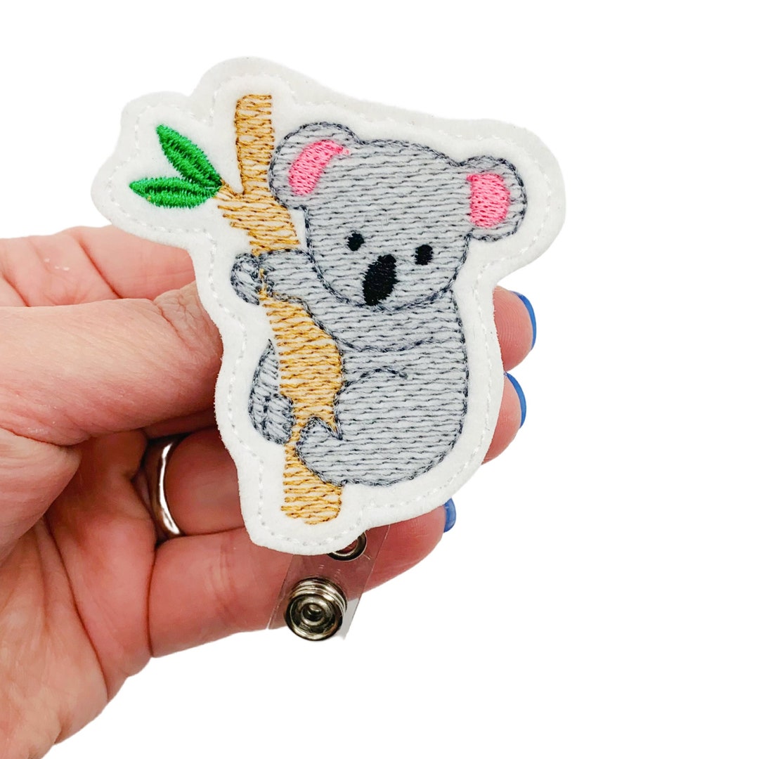 Climbing Koala Bear Badge Reel Retractable Name Tag Holder for Work ID ...