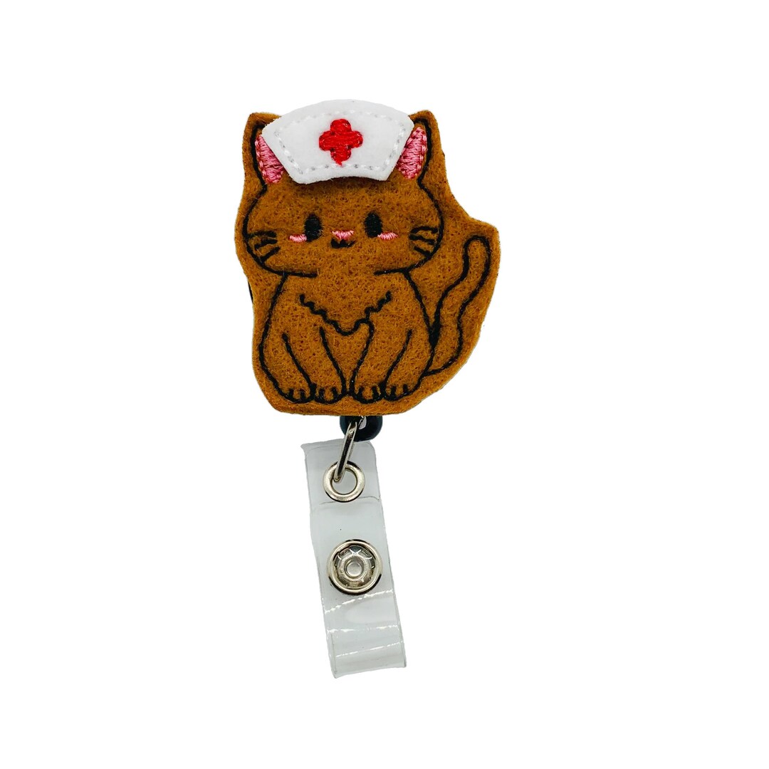Orange Cat Nurse Badge Reel, Orange Cat Badge Reel, Cat Badge Clip, Cat ...