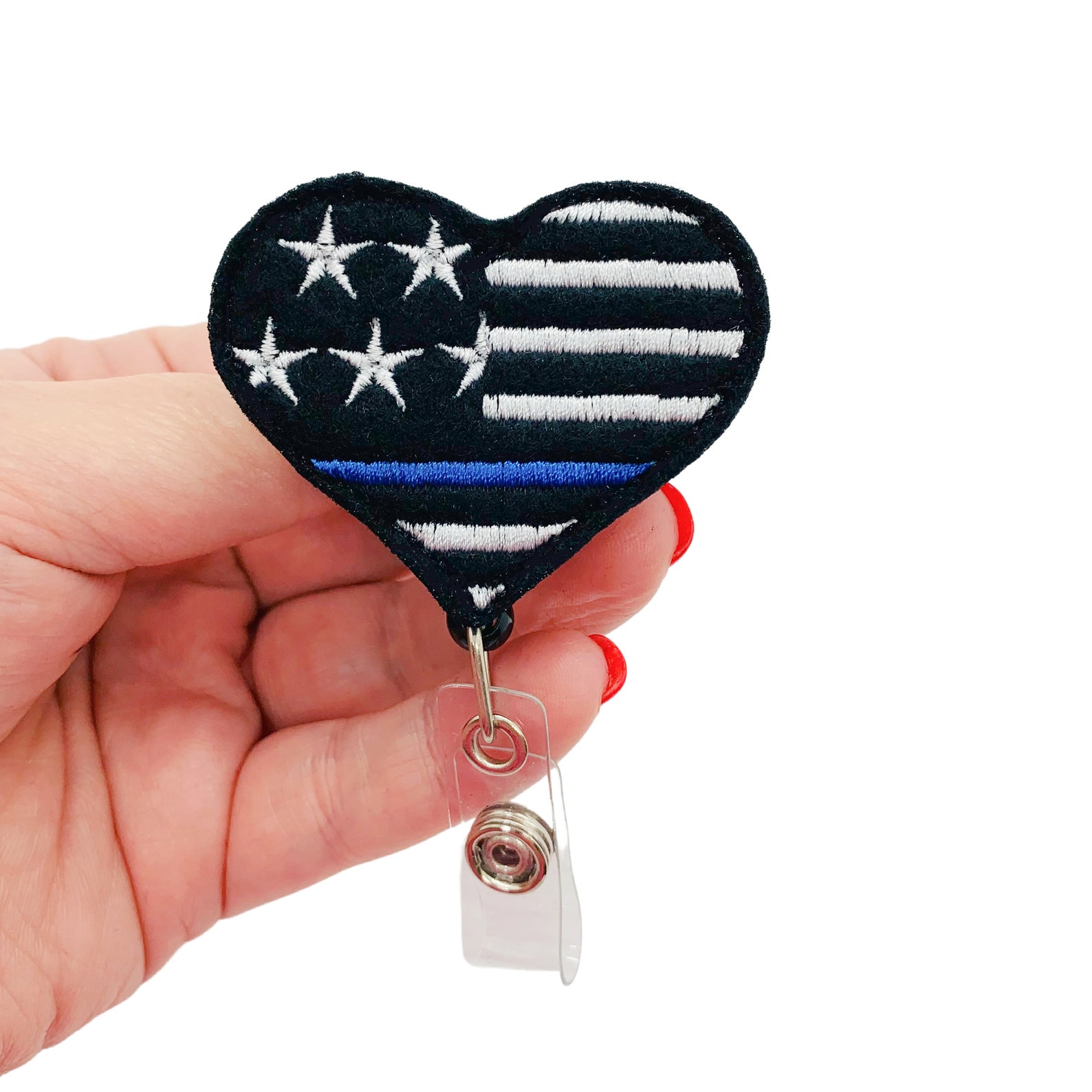 Thin Blue Line Badge Reel Thin Blue Line Gifts Police Gifts - Etsy Canada