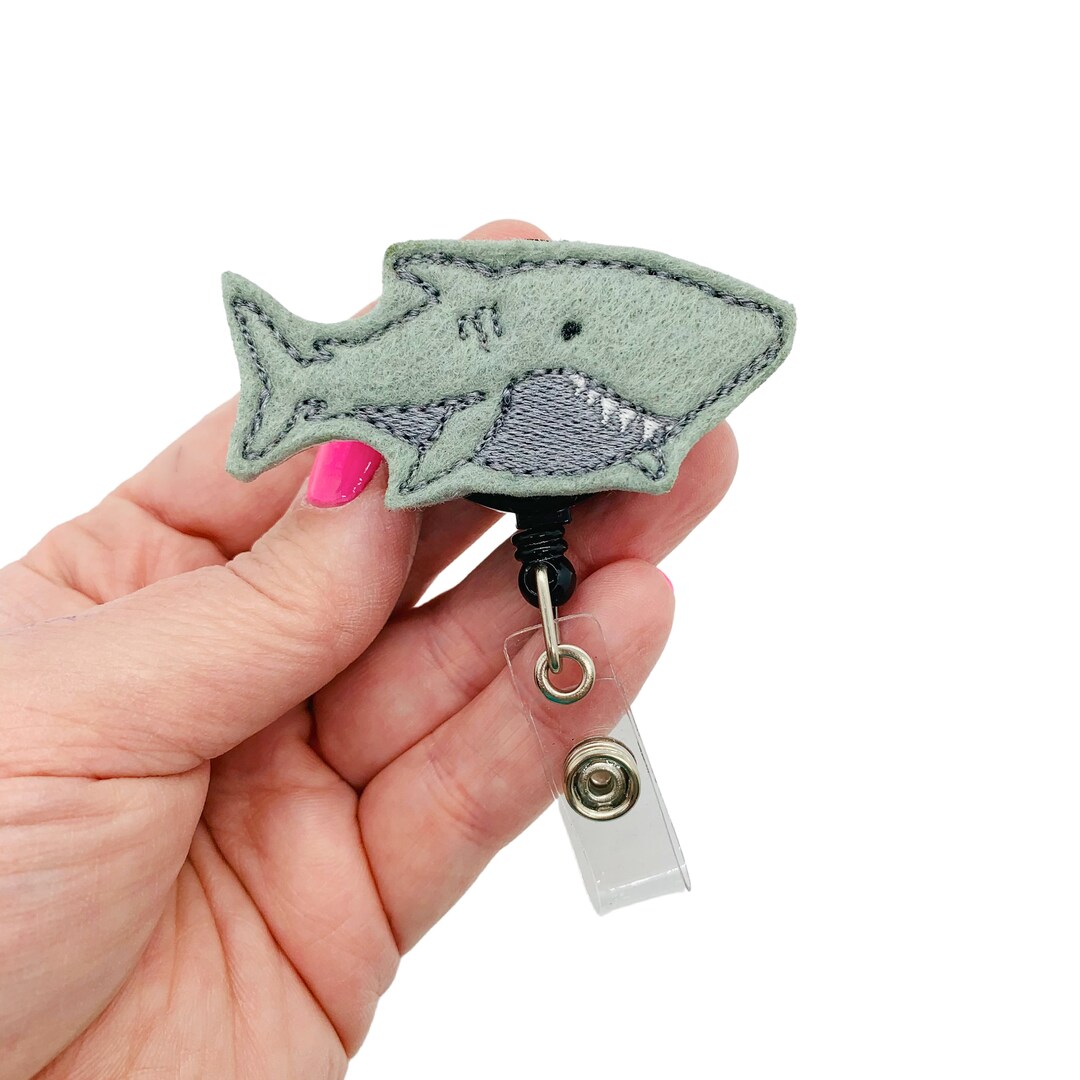 Great White Shark Badge Reel, Shark Gifts, Animal Badge Reel, Cute ...