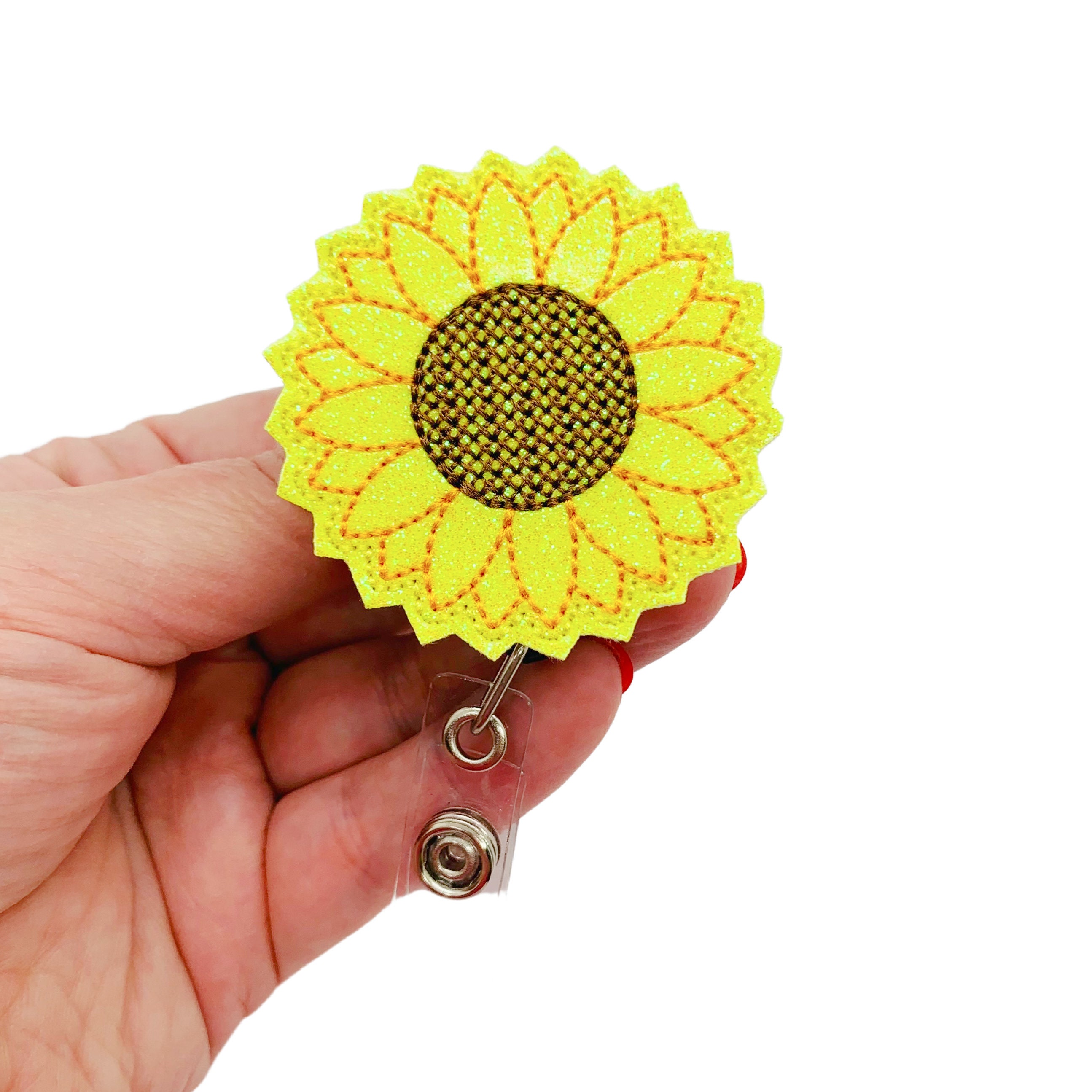 Sunflower Badge Reel Sunflower Lanyard Sunflower Gifts | Etsy