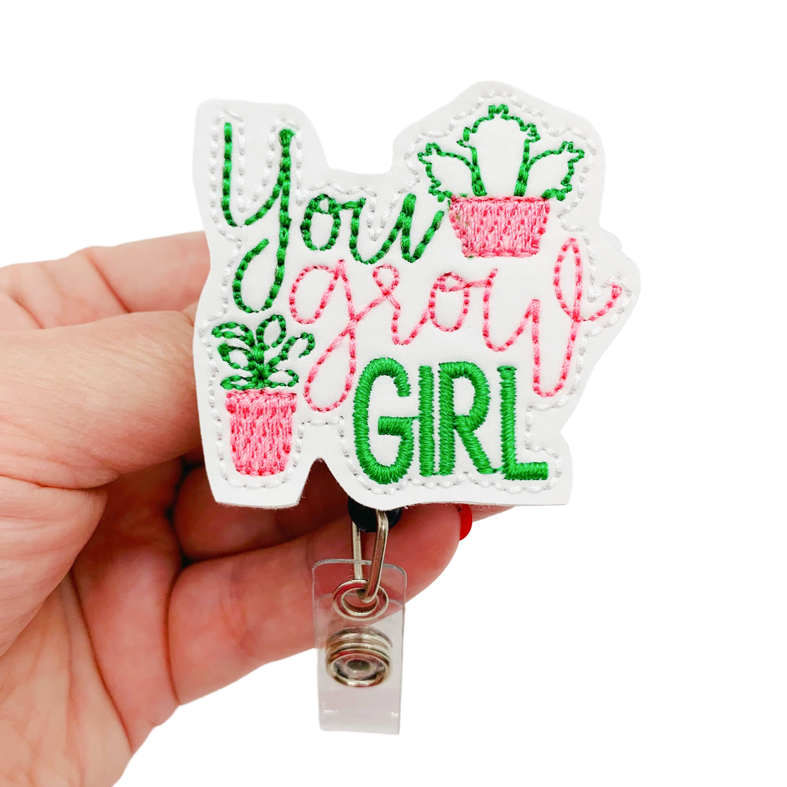 Succulent Badge Reel Succulent Gift Flower Badge Reel | Etsy