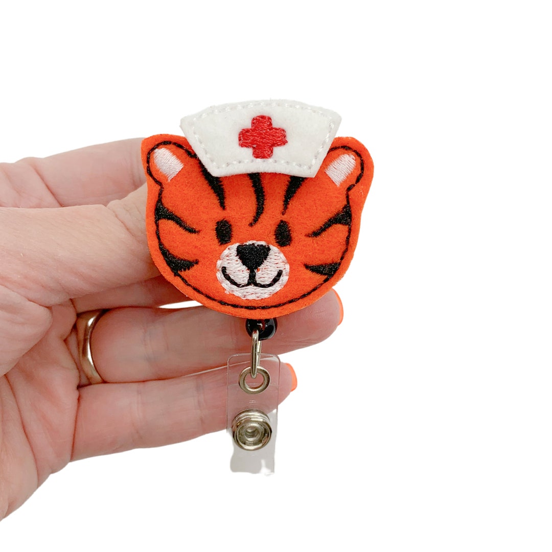 Tiger Nurse Badge Reel, Nurse Gift for Nurse, Tiger Badge Reel RN ...