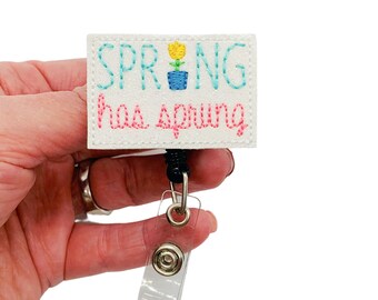 Daisy Smiley Retractable ID Badge Reel Spring Teacher - Etsy
