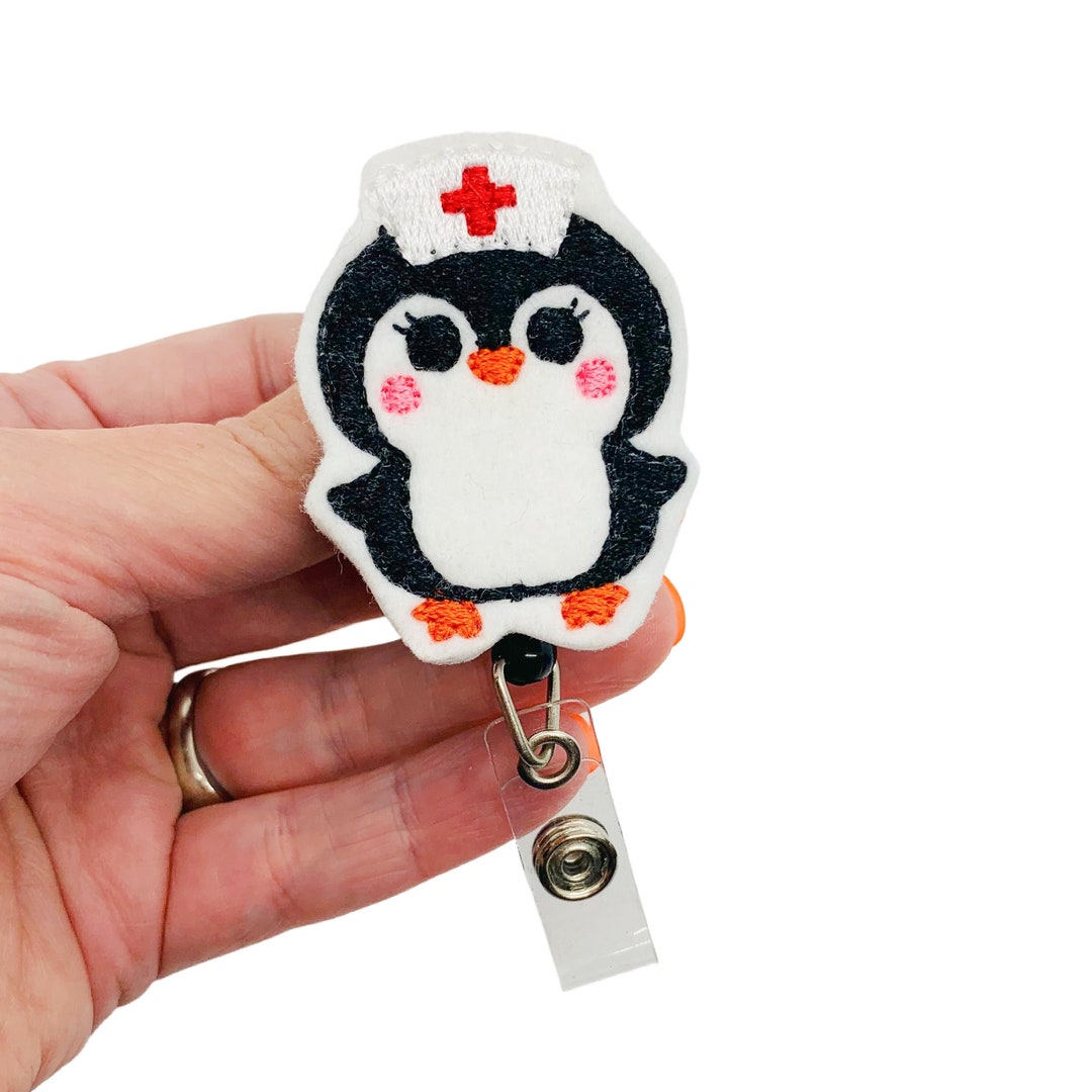 Penguin Badge Reel, Penguin Gifts, Penguin Nurse Badge Reel, Nurse Gift ...