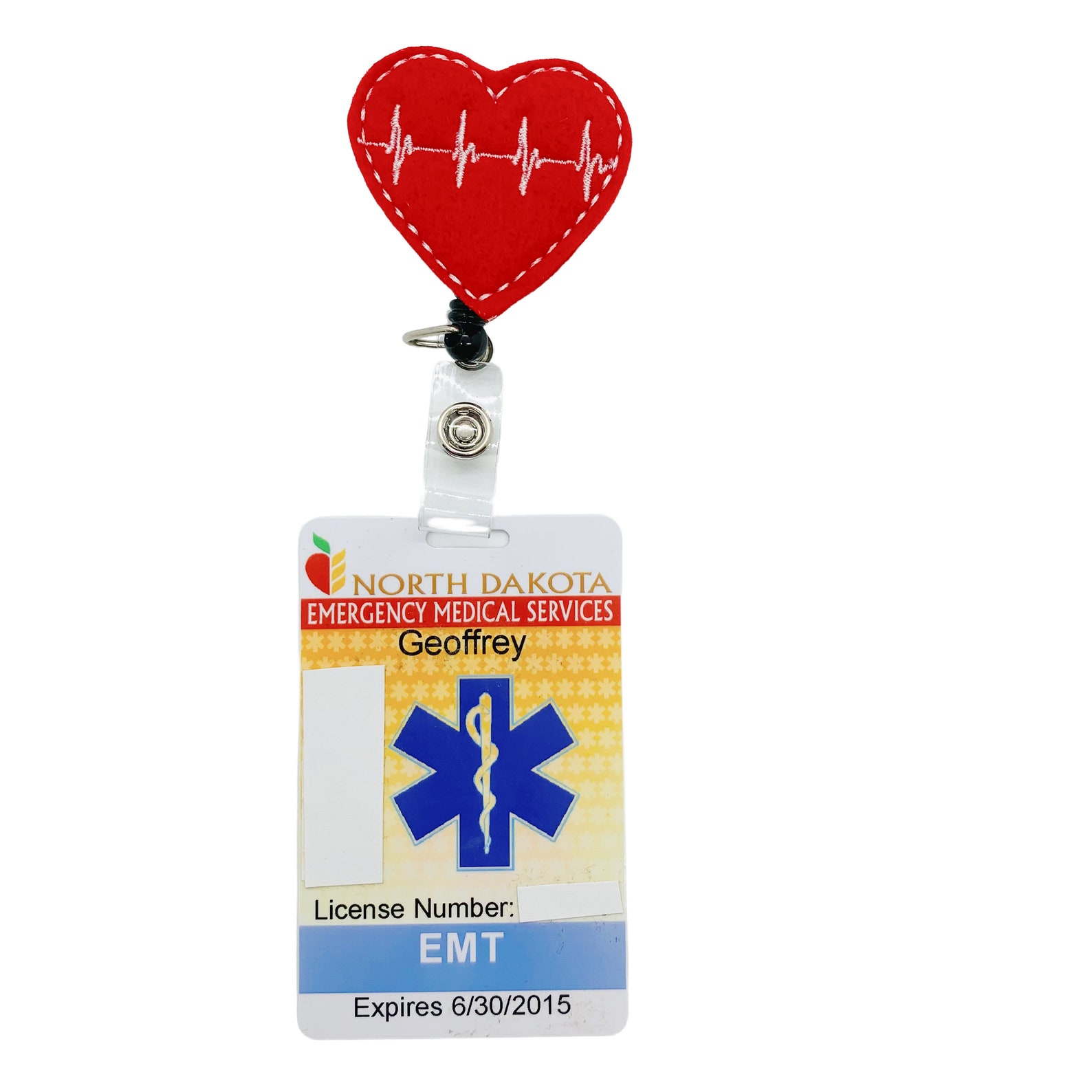 EKG Heart Badge Reel Retractable Name Tag Holder for Work ID - Etsy