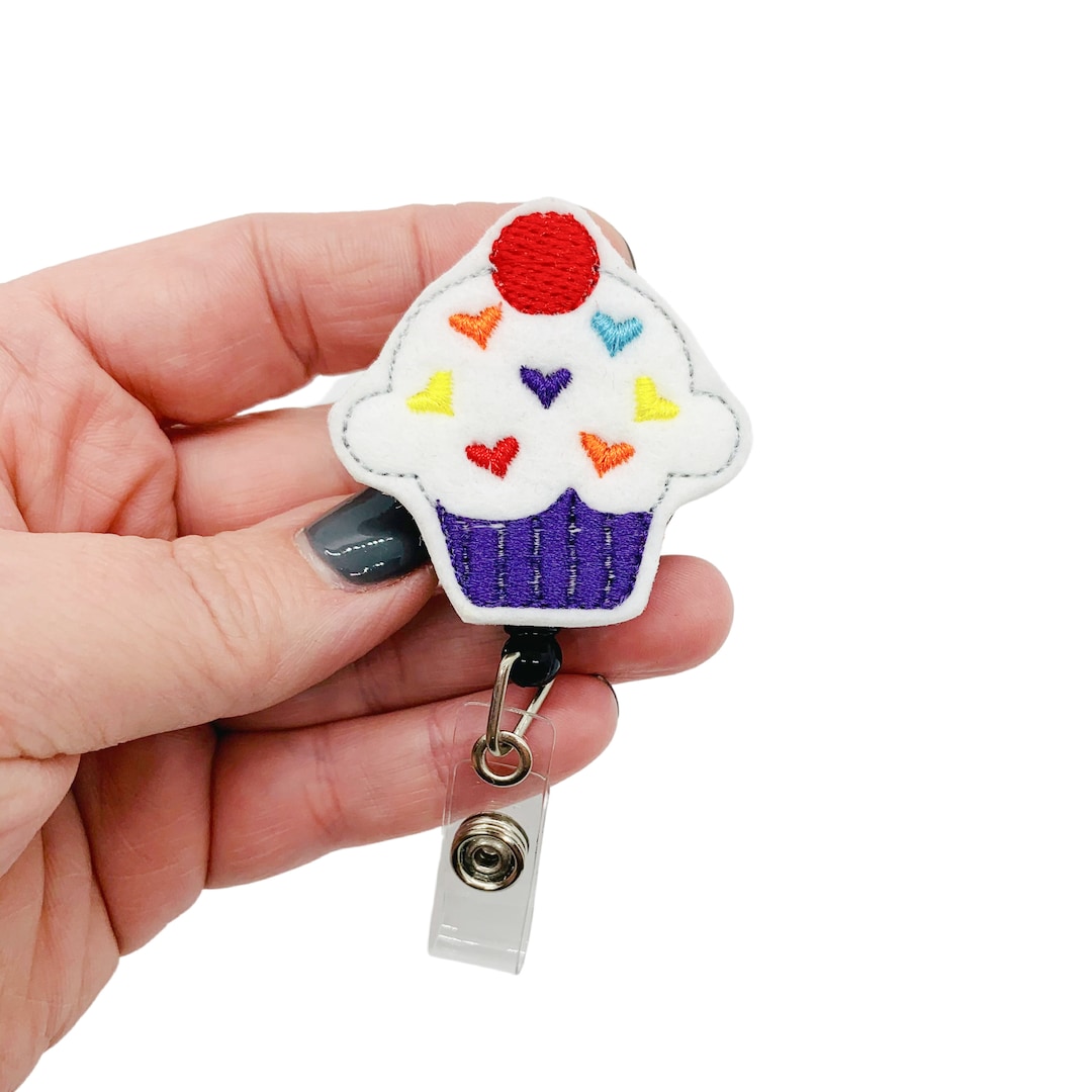 Cupcake Badge Reel, Food Badge Reel, Baker Gift, Valentine Badge Reel ...