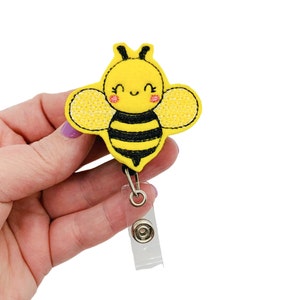 Bee Badge Reel, Bee Badge Holder, Bee Badge Clip, Bee Badge, Bee Gift ...