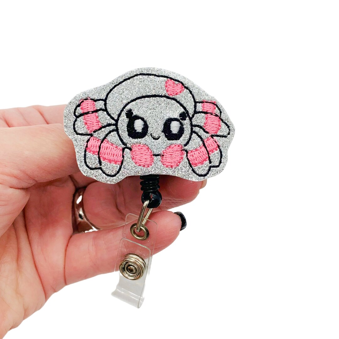 Glitter Spider Badge Reel, Spider Gifts, Valentine's Day Badge Reel ...