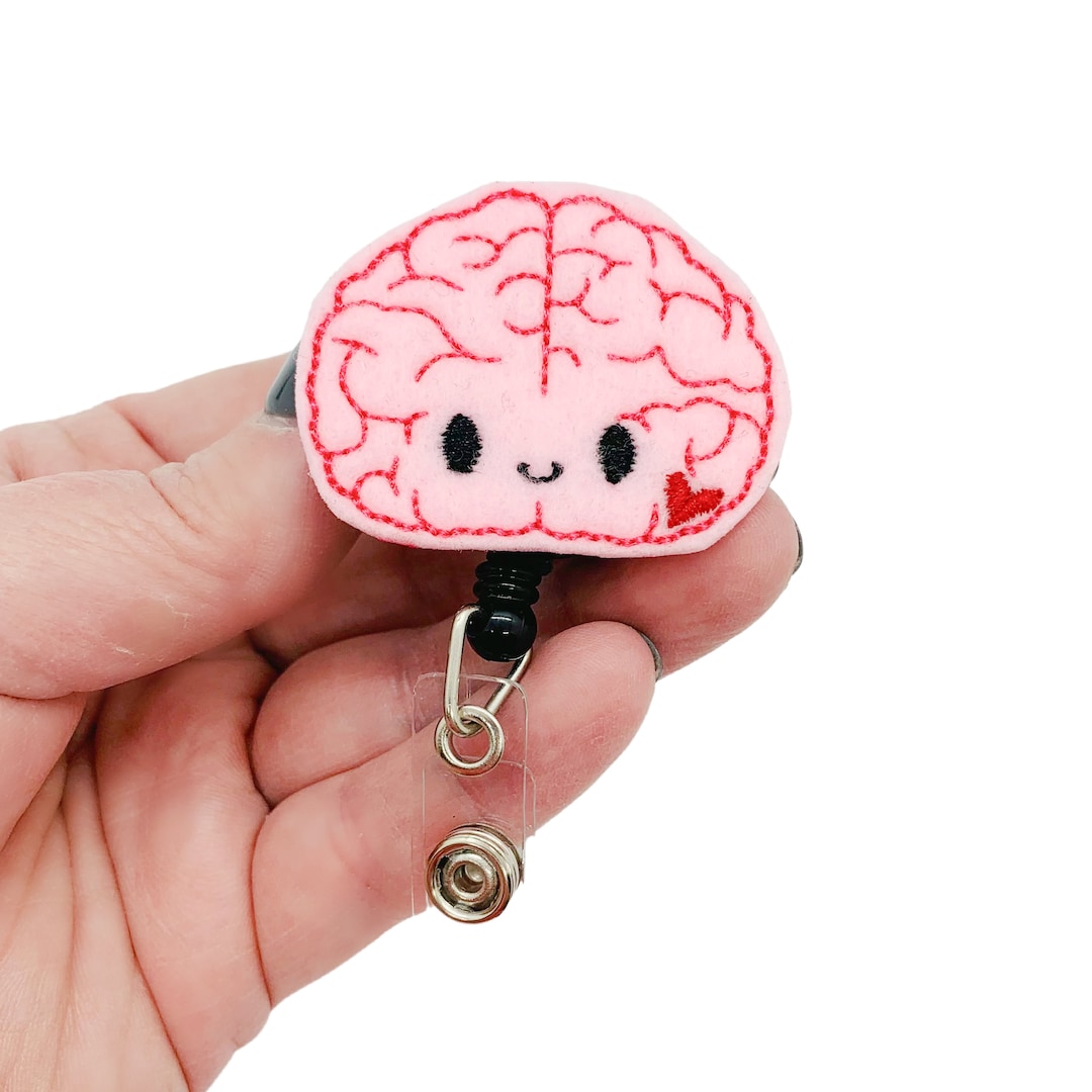 Brain Badge Reel, Brain Badge Holder, Brain Badge Clip, Brain ID Badge ...