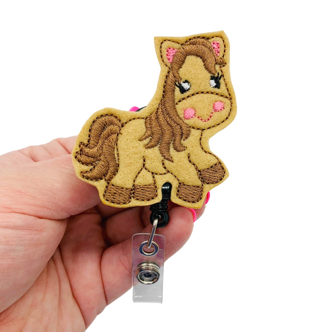Horse Badge Reel, Animal Badge Holder, Pediatric Nurse Badge, Felt ...