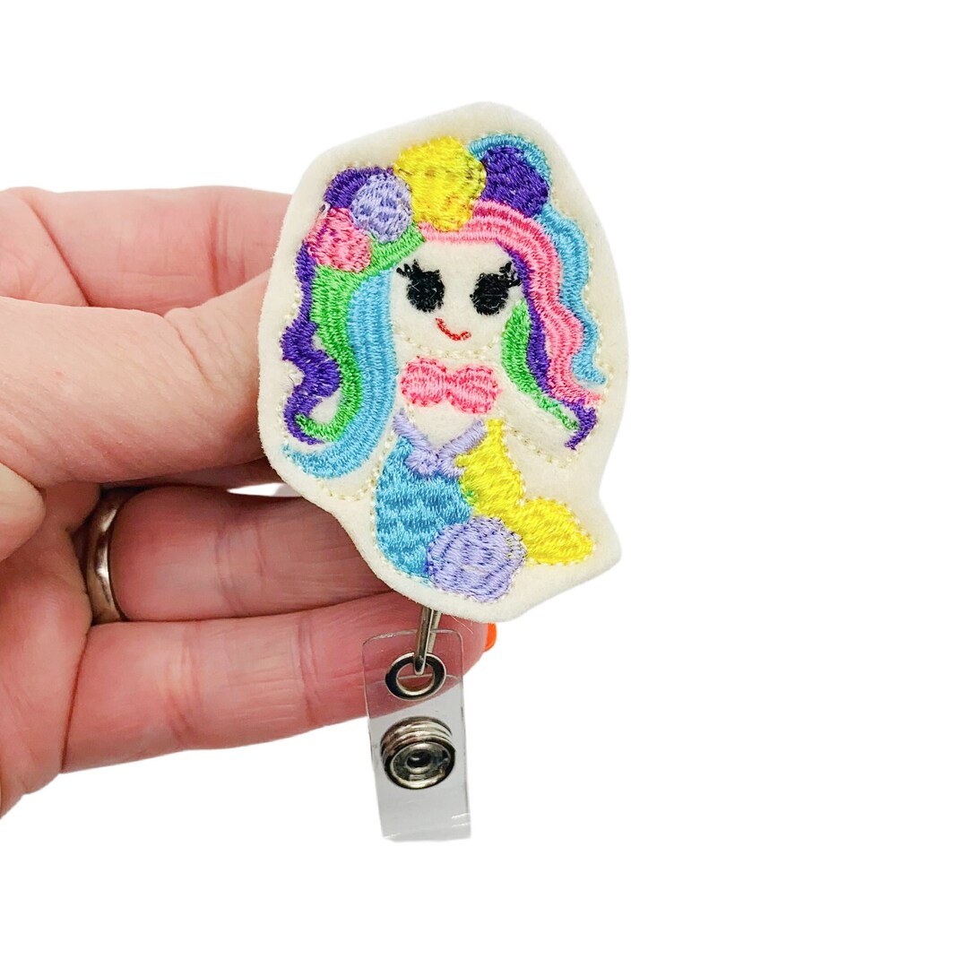 Mermaid Badge Reel, Mermaid Badge Holder, Mermaid Badge Topper, Mermaid ...