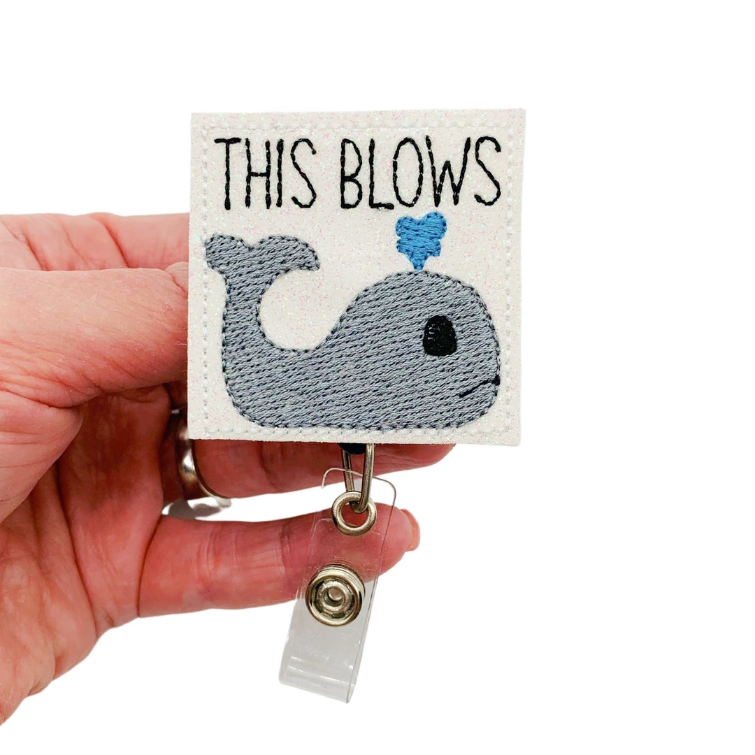 Whale Badge Reel, Whale Gifts, Funny Badge Reel, Glitter Badge Reel ...