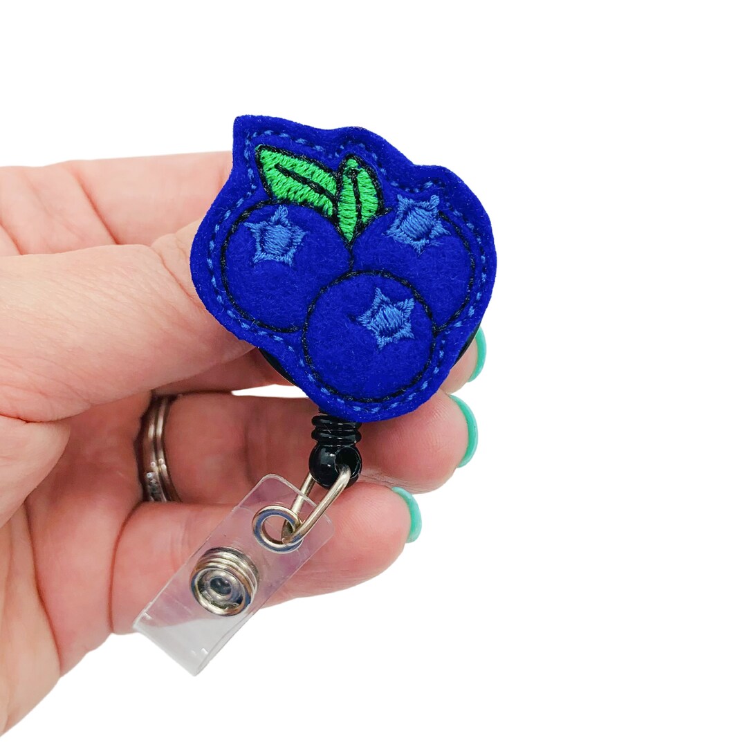 Blueberry Badge Reel, Fruit Badge Reel, Dietitian Gift, Food Badge Reel ...