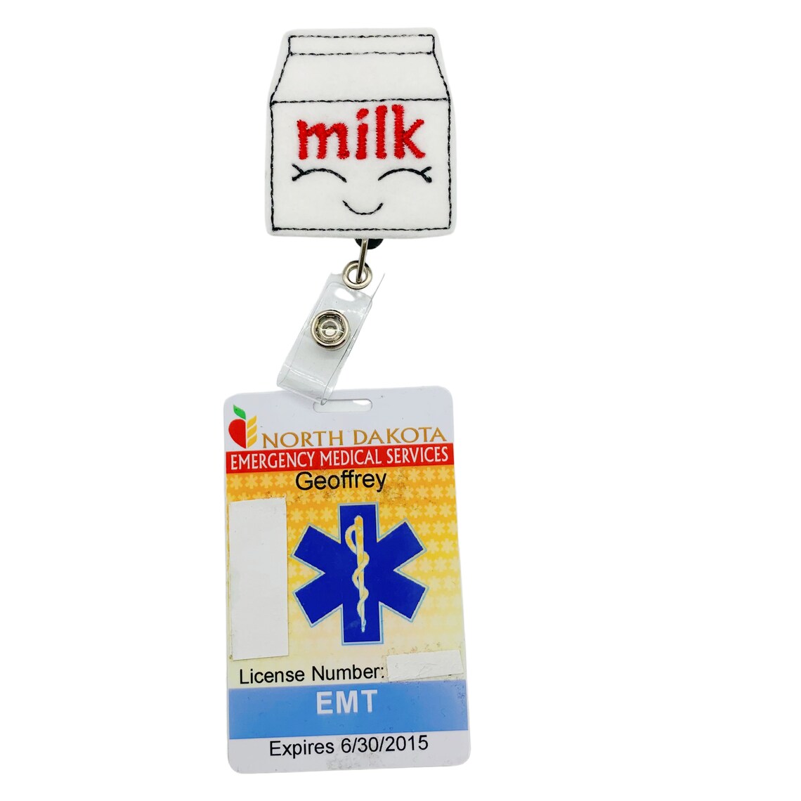 Milk Carton Badge Reel Retractable Name Tag Holder for Work ID | Etsy