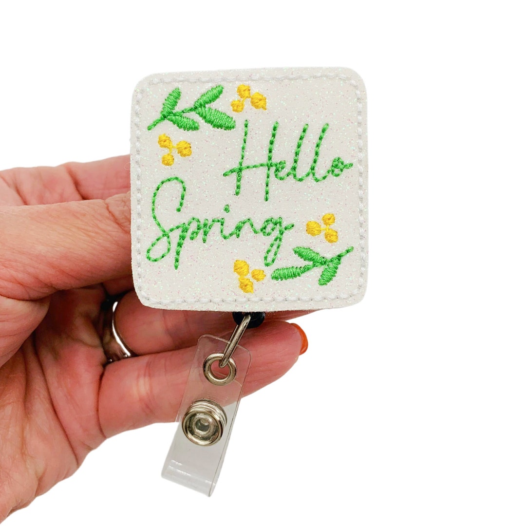 Spring Badge Reel, Seasonal Badge Reel, Floral Badge Reel, Flower Badge ...