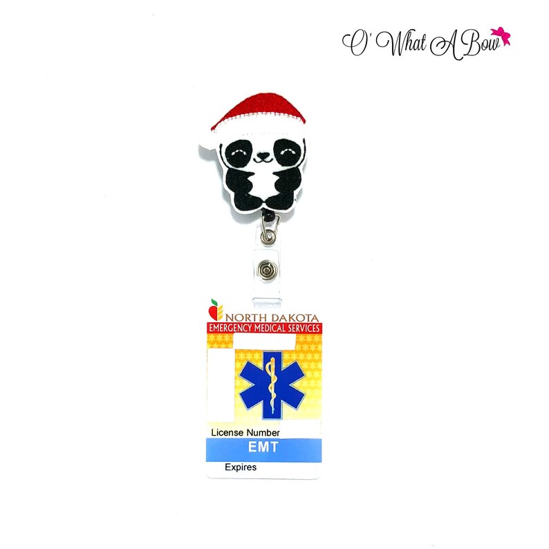 Panda Badge Reel Panda Badge Panda ID Clip Santa Badge | Etsy
