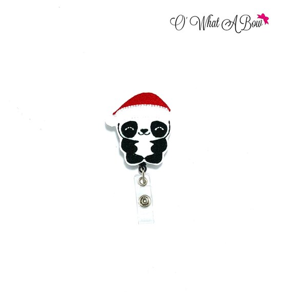 Panda Badge Reel Panda Badge Panda ID Clip Santa Badge | Etsy