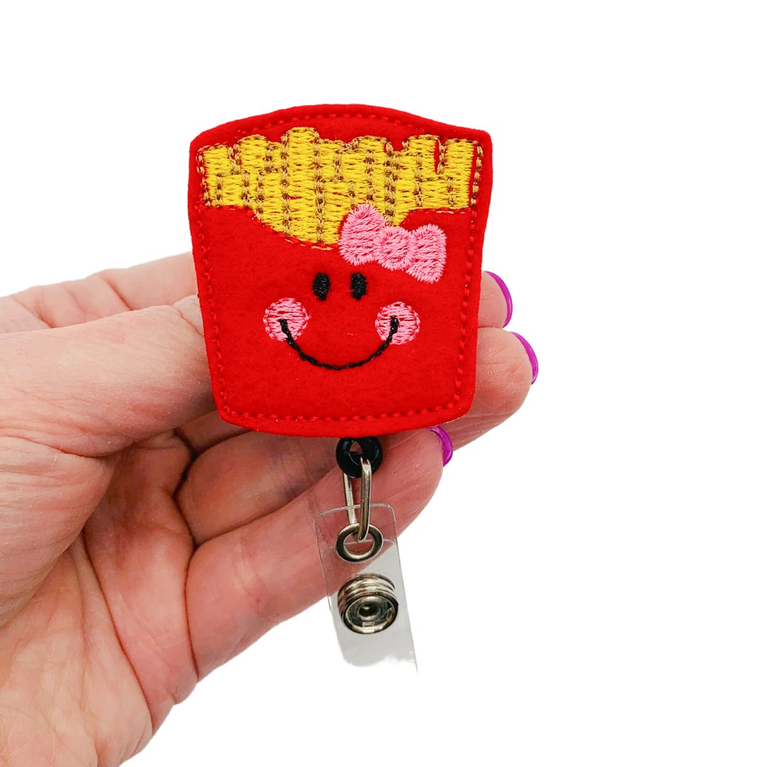 French Fries Badge Reel, Food Badge Reel, Fries Badge Holder, Fries ...