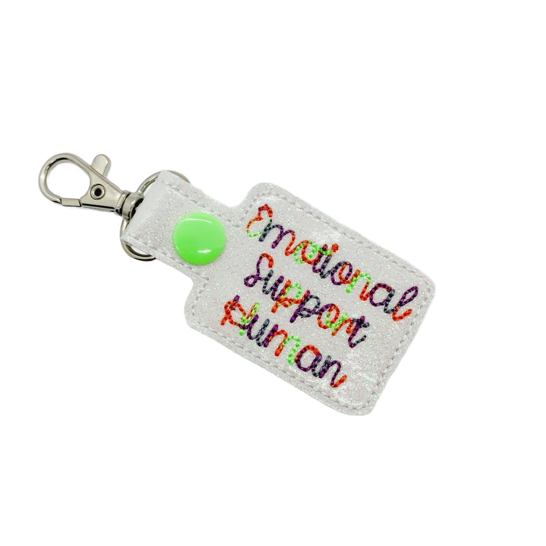 Emotional Support Human Keychain, Coworker Gifts, Embroidered Key Fob ...