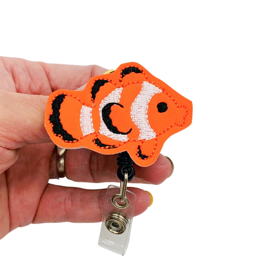Clownfish Badge Reel, Tropical Fish Badge Reel, Tropical Fish Gifts ...