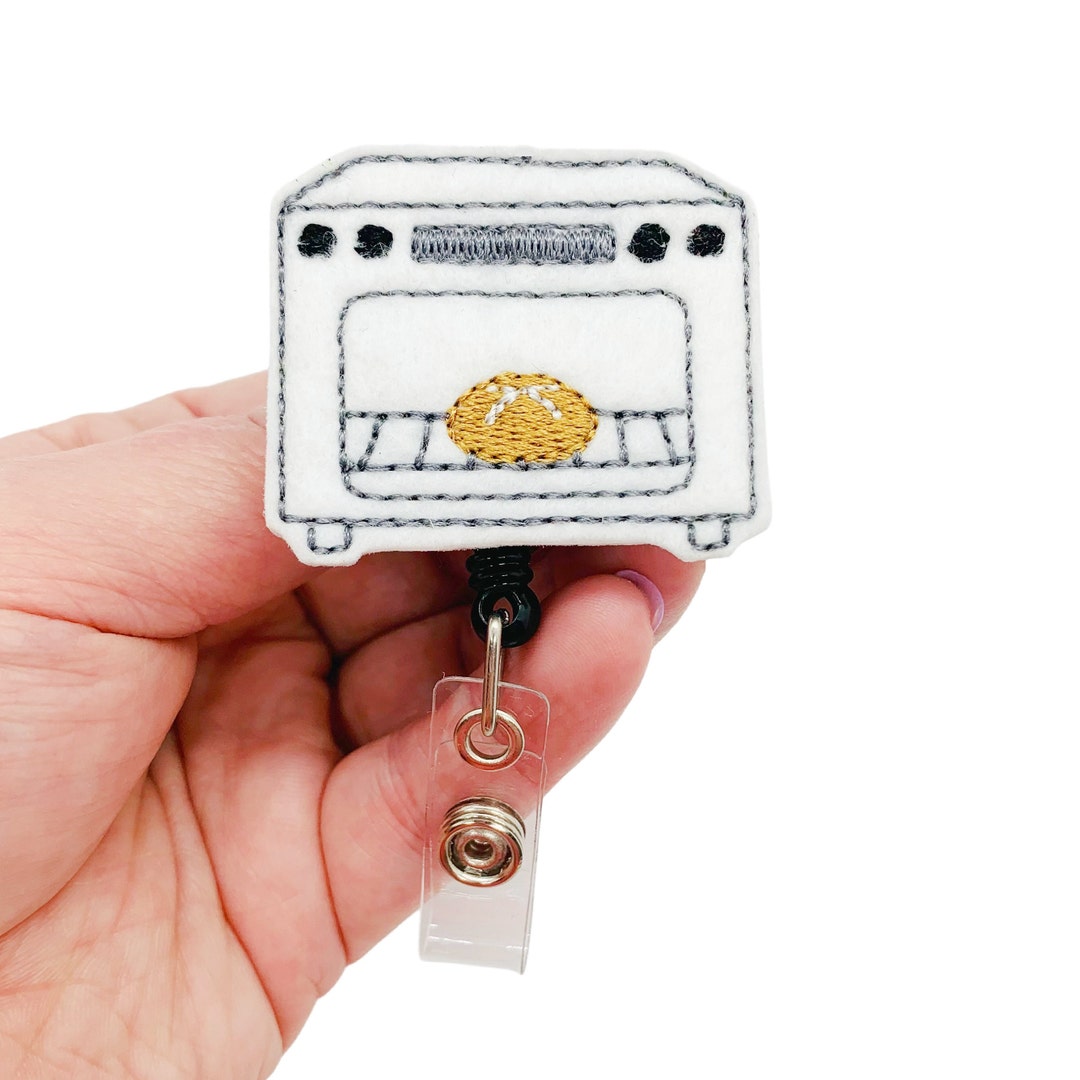 Bun in the Oven Badge Reel Retractable Name Tag Holder for Work ID - Etsy
