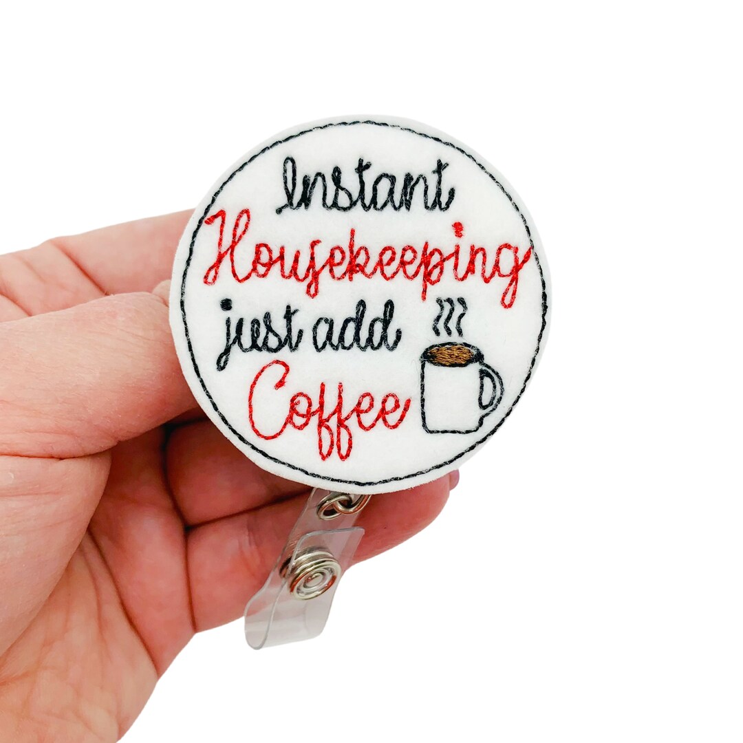Housekeeping Badge Reel, Housekeeper Gifts for Housekeeper, Funny Badge ...