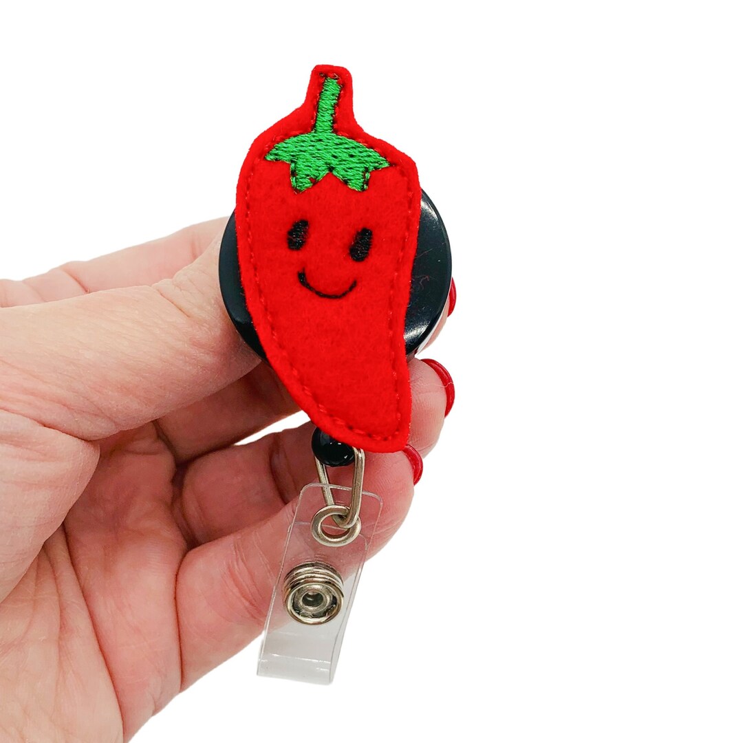 Chili Pepper Badge Reel, Vegetarian Gifts, Vegetable Badge Holder ...