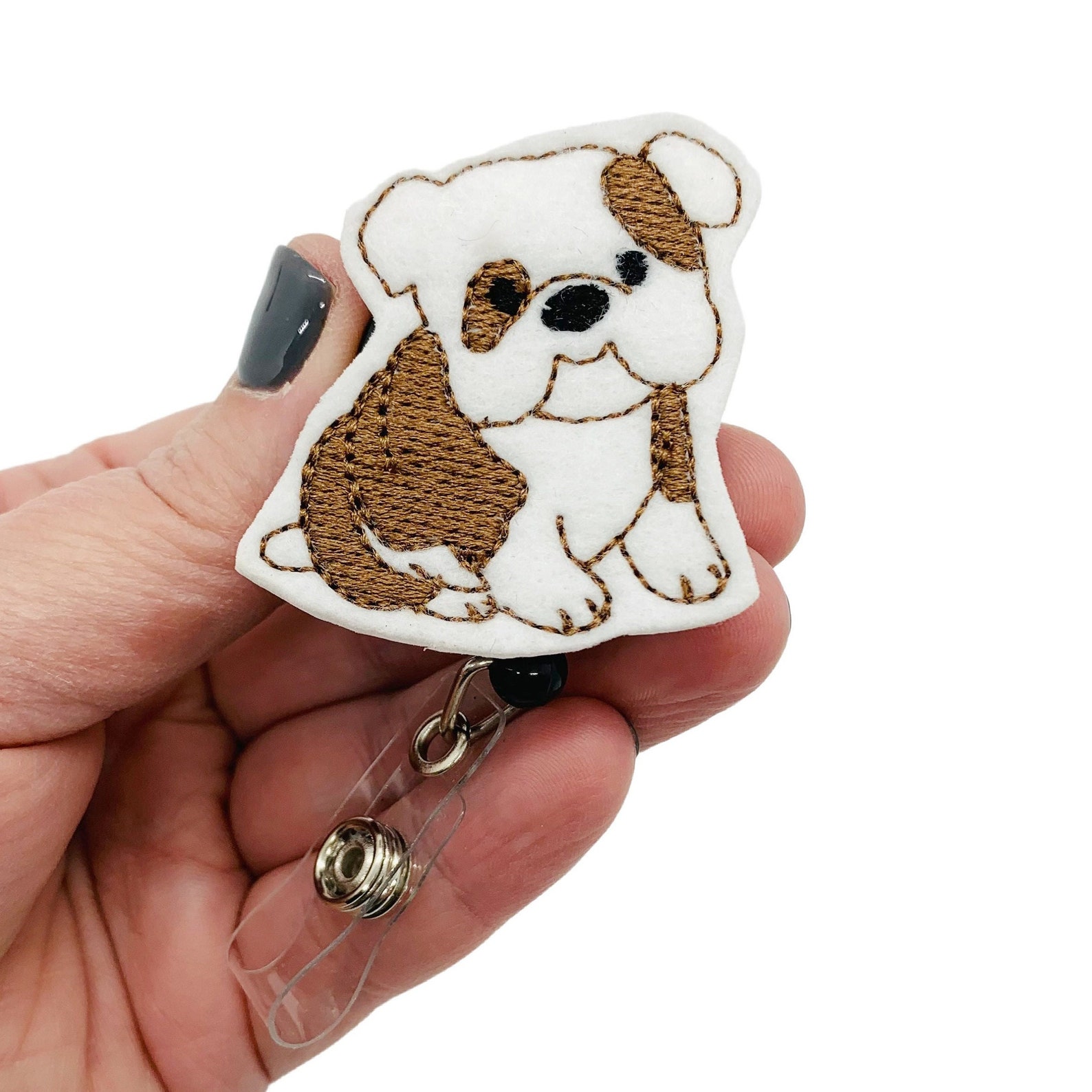 Bulldog Badge Reel Bulldog Badge Dog Badge Reel Dog Badge - Etsy