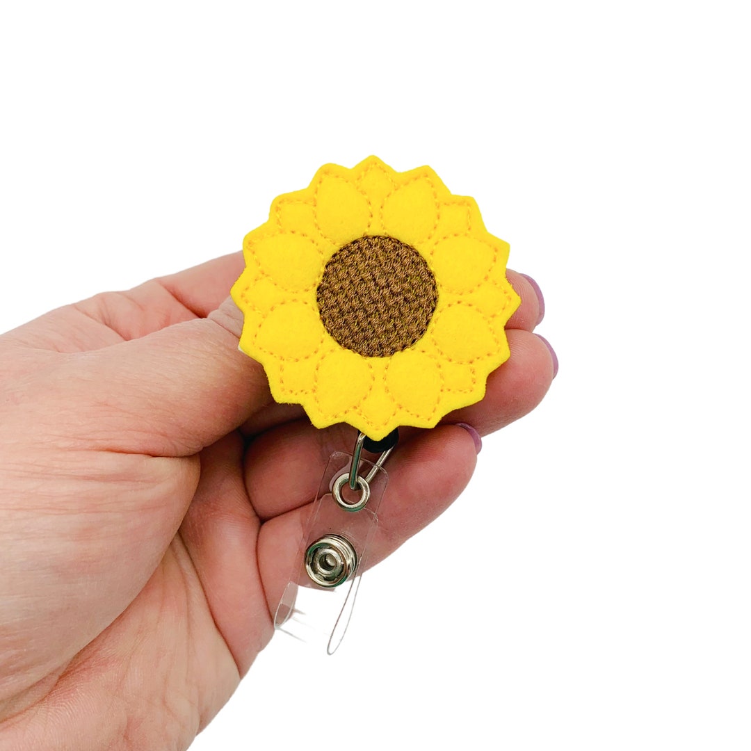 Sunflower Badge Reel, Sunflower Lanyard, Sunflower Gifts, Flower Badge ...