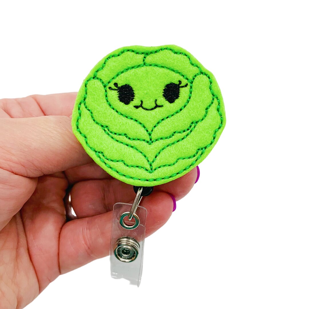 Lettuce Badge Reel, Food Badge Reel Lanyard, Vegan Gift for Vegetarian ...