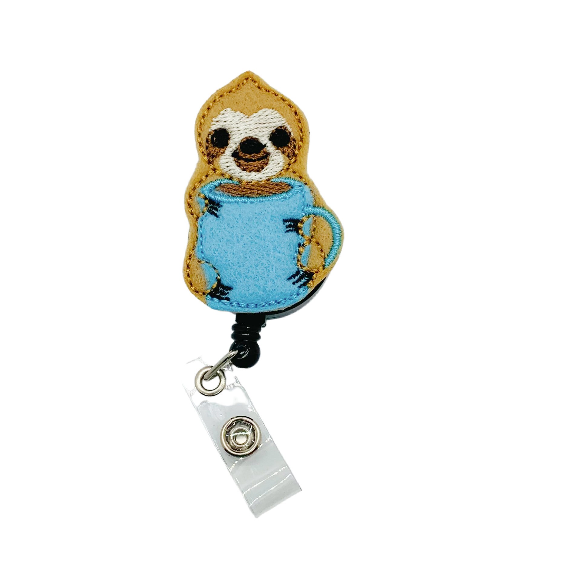 Sloth Badge Reel Sloth Lanyard Sloth Gifts Coffee Badge | Etsy