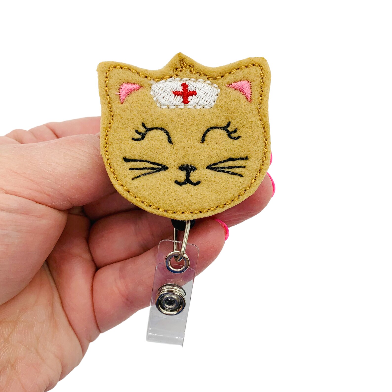 Cat Badge Reel, Cat Badge Holder, Cat Badge Clip, Nurse Badge Reel ...