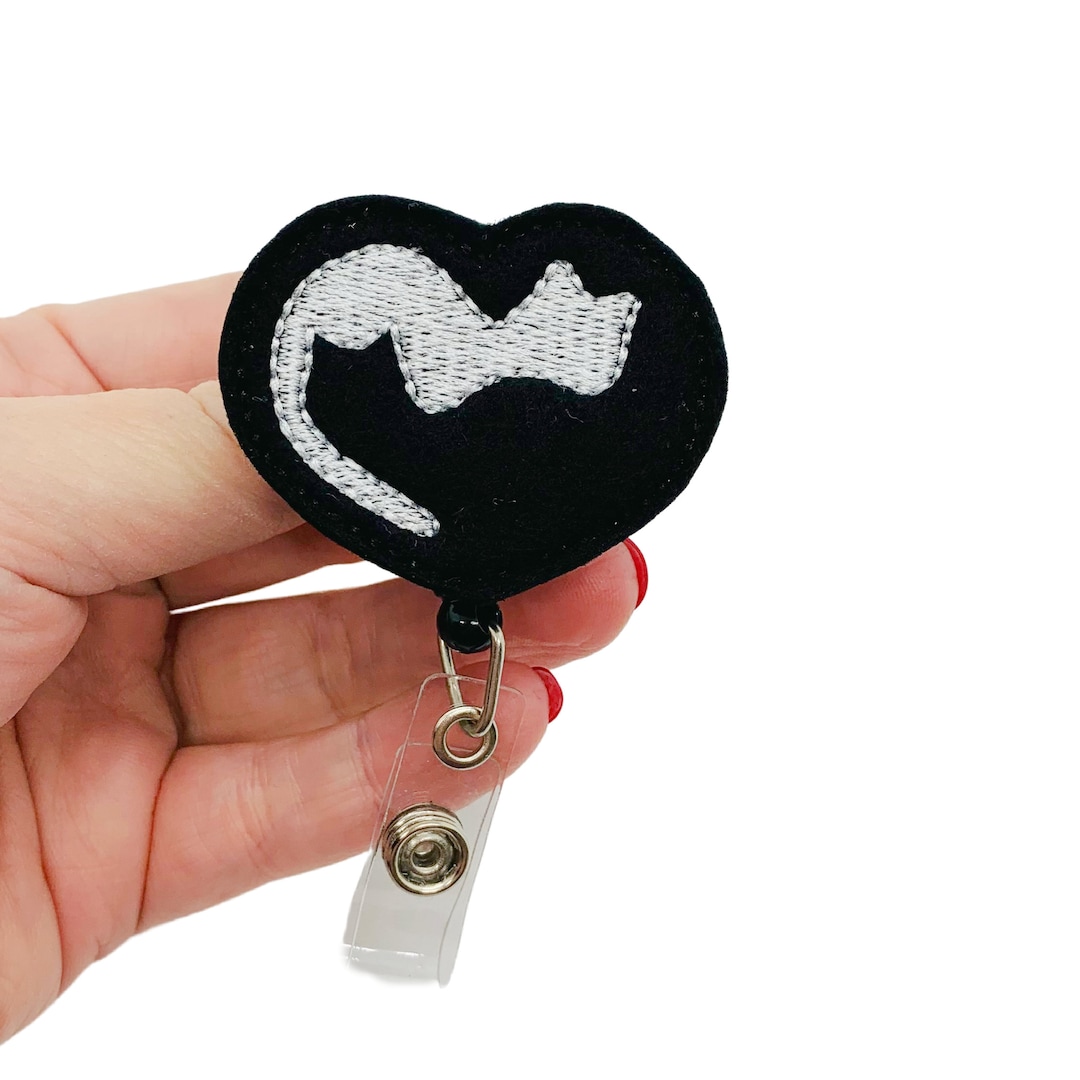 Cat Badge Reel, Cat Badge Holder, Cat Badge Clip, Cat Lover Gift, Cat ...