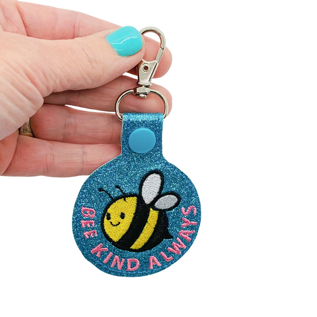 Bee Keychain, Bee Key Fob, Bee Gift, Glitter Keychain, Glitter Key Fob ...