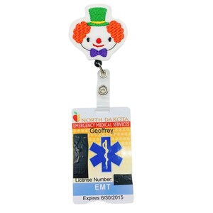 Clown Retractable Badge Reel Name Tag Holder for Work ID - Etsy