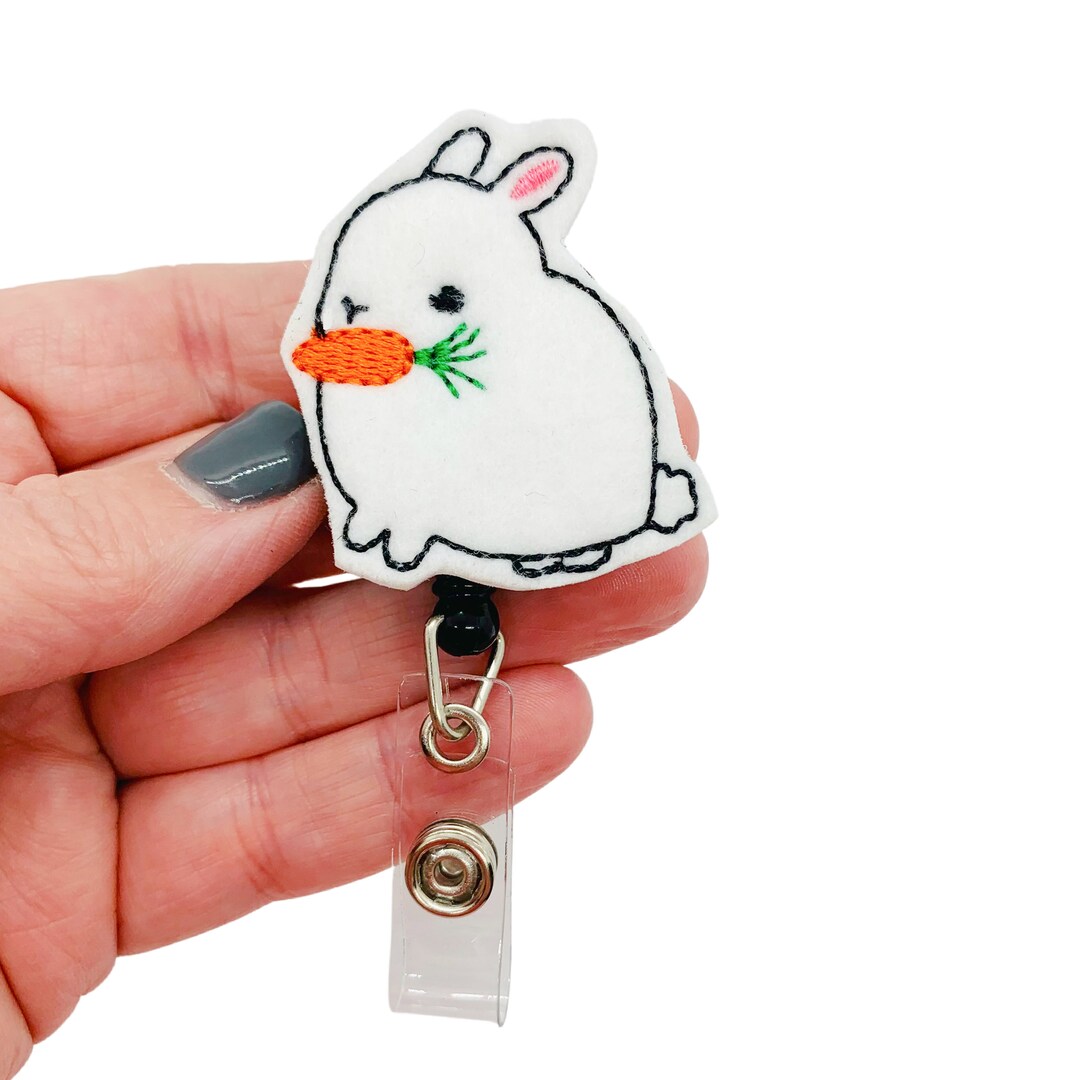 Bunny Badge Reel, Bunny Badge Holder, Bunny Badge Clip, Nurse Badge ...