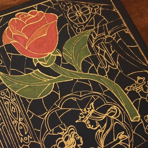 Beauty and the Beast Disney Grimoire Leather Journal, Handmade ...