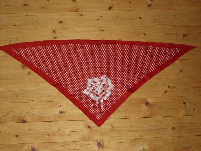 Vintage Polka Dot Triangular Kerchief, Scarf, Soviet Era, 1980s USSR ...