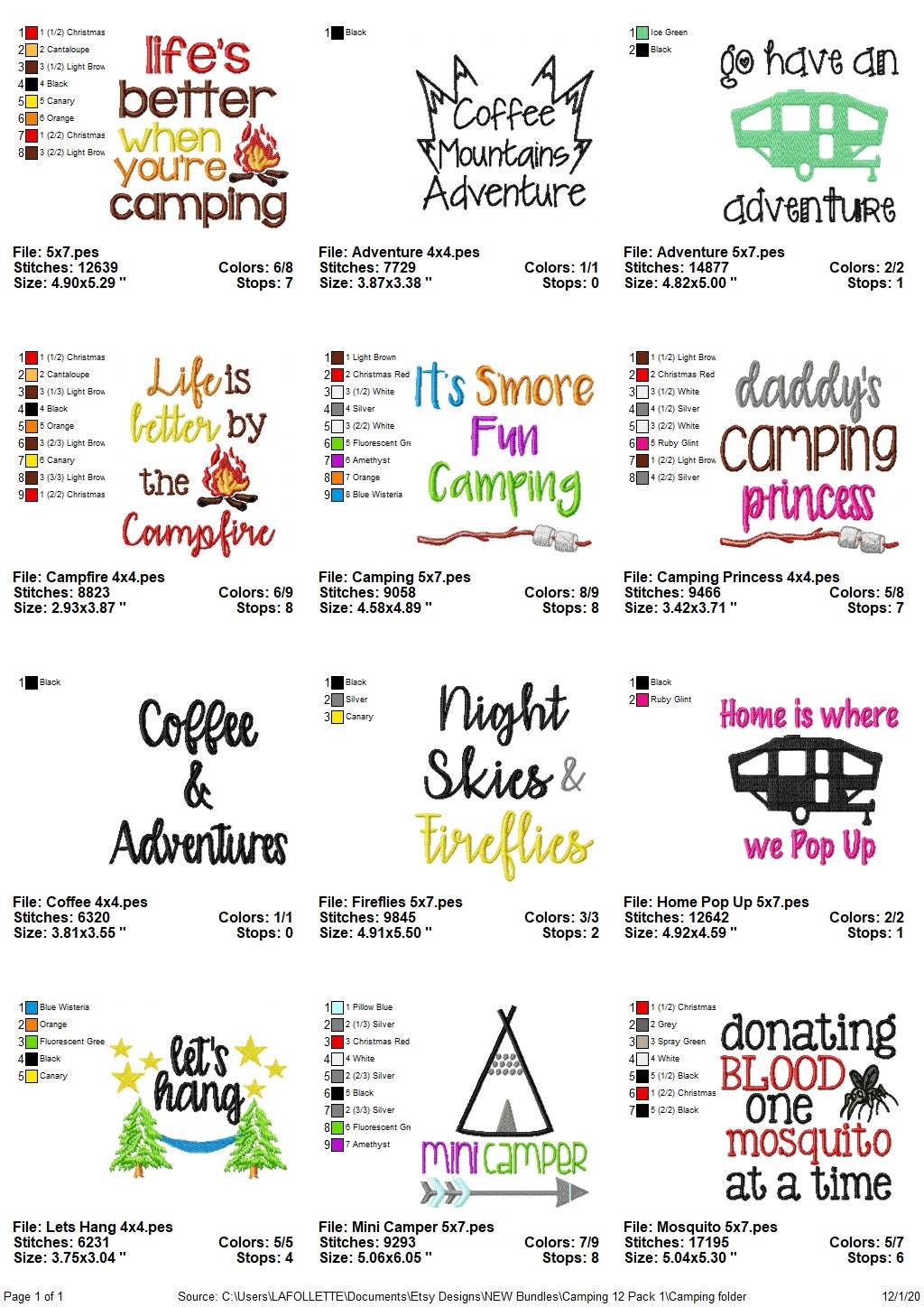 Camping Embroidery Designs Bundle Campfire Designs Tent | Etsy Australia