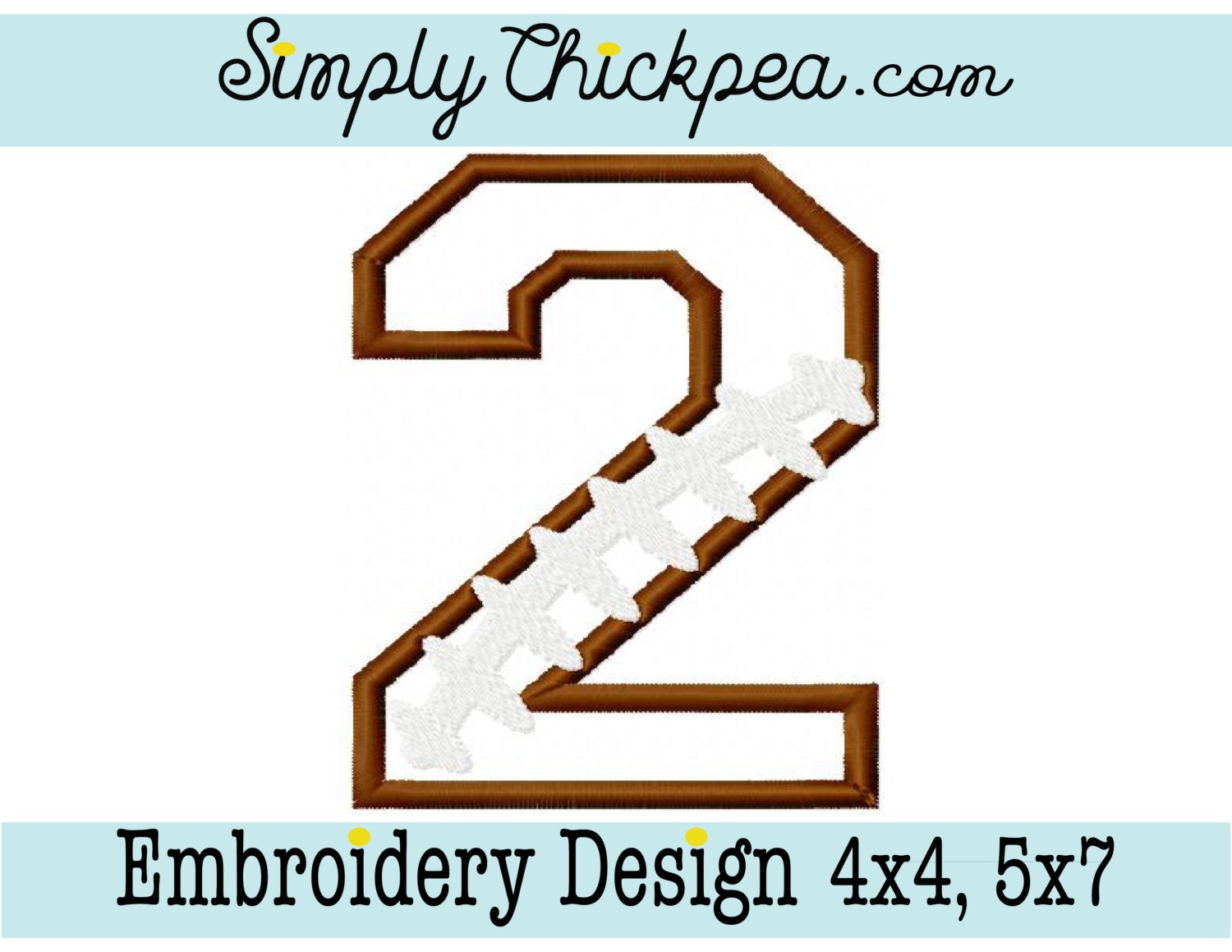 Embroidery Design Number 2 Football Appliqué Perfect | Etsy
