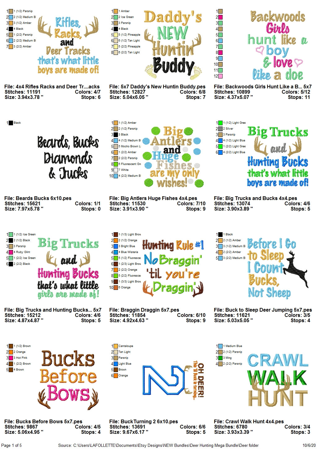 50 Deer Hunting Embroidery Designs Various Hoop Sizes Deer | Etsy