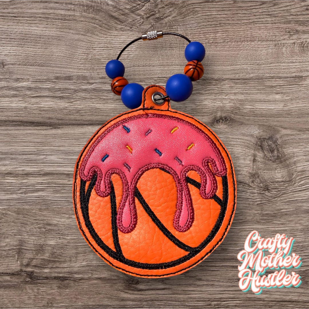 ITH Basketball Ice Cream Drip Bag Tag Embroidery Design | in the Hoop ...